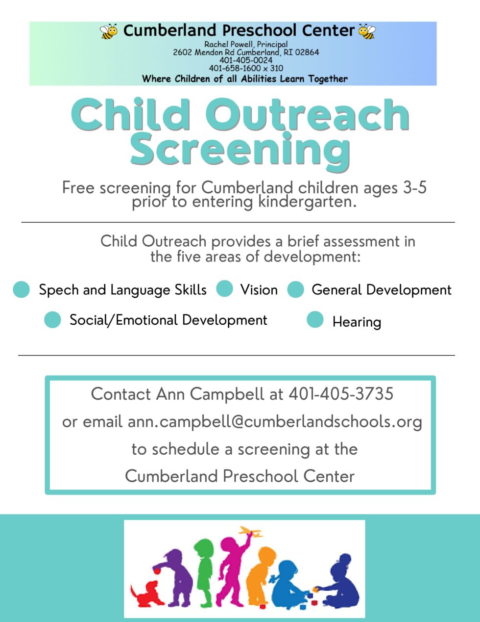 Child Outreach Screening - Cumberland School Department